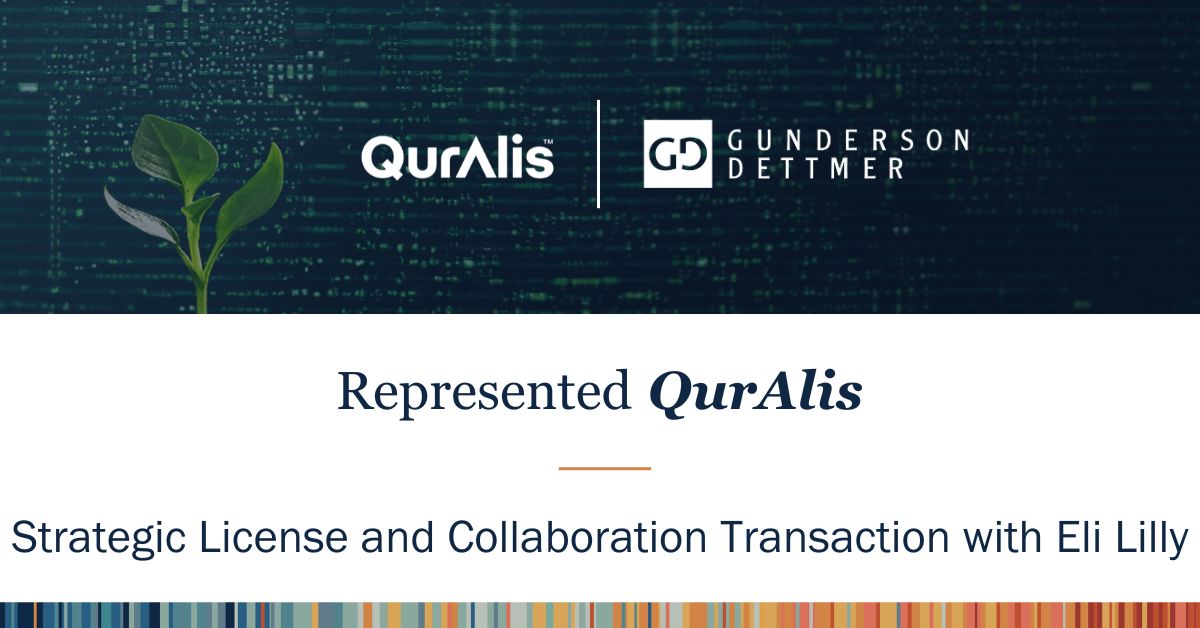Gunderson Dettmer Advises QurAlis in its Strategic License and ...