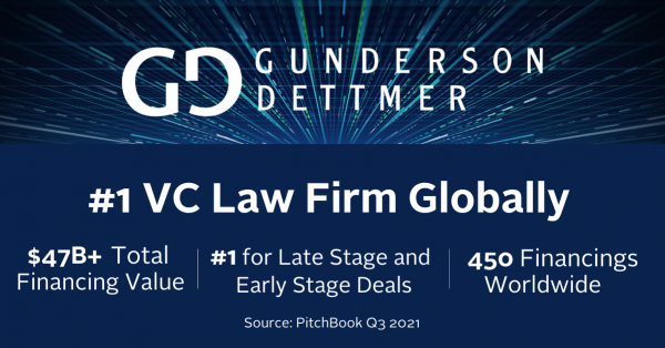 Gunderson Dettmer Ranked #1 VC Law Firm Globally Again for Q3 2021 by PitchBook | Gunderson ...