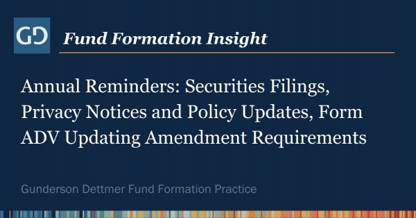 Annual Reminders: Securities Filings, Privacy Notices and Policy ...