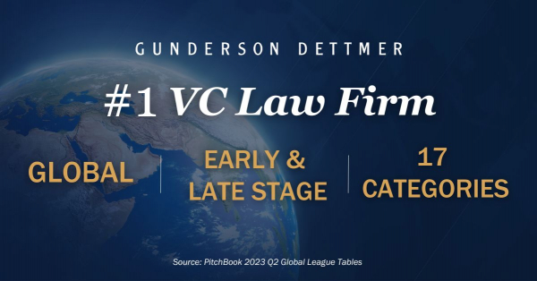 Gunderson Dettmer named the top venture capital law firm globally by PitchBook in Q2 2023 ...