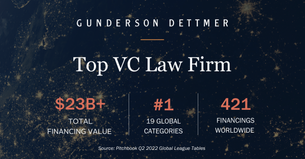 PitchBook Recognizes Gunderson Dettmer as the Top VC Law Firm Globally for Q2 2022 | Gunderson ...